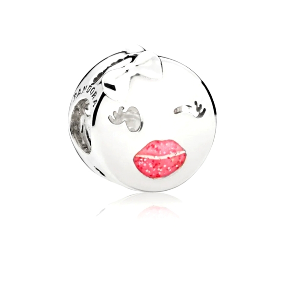 Pandora | Jewelry | Pandora Kiss Me Charm Wink Emoji | Poshmark